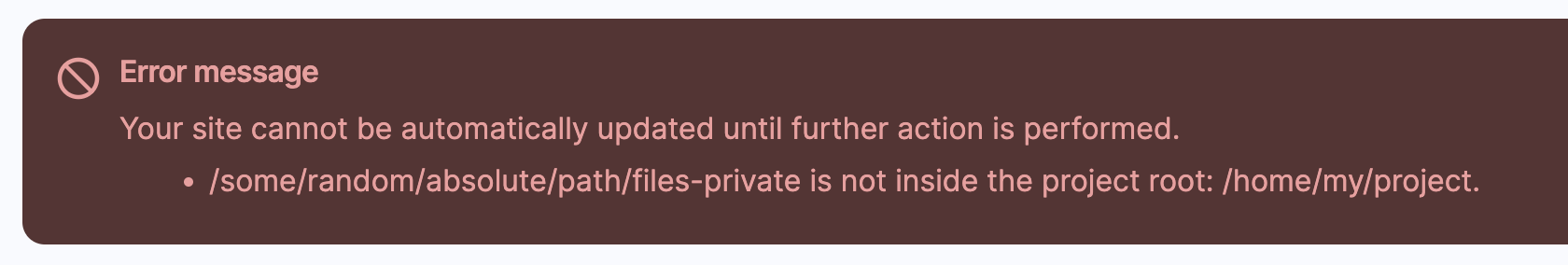 Package Manager throws exception when attempting to exclude private files when they are out of ...